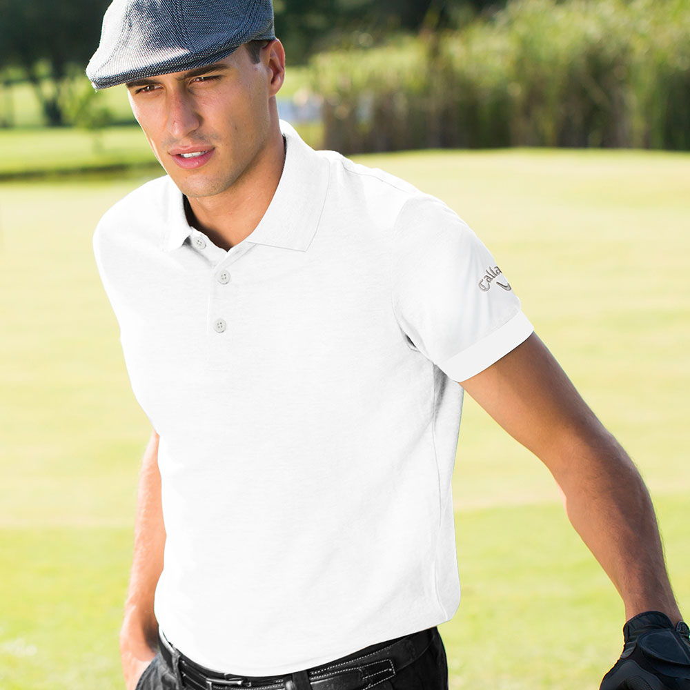 Callaway Solid Interlock Polo T-shirt (Self Fabric Collar) - Uno Apparel